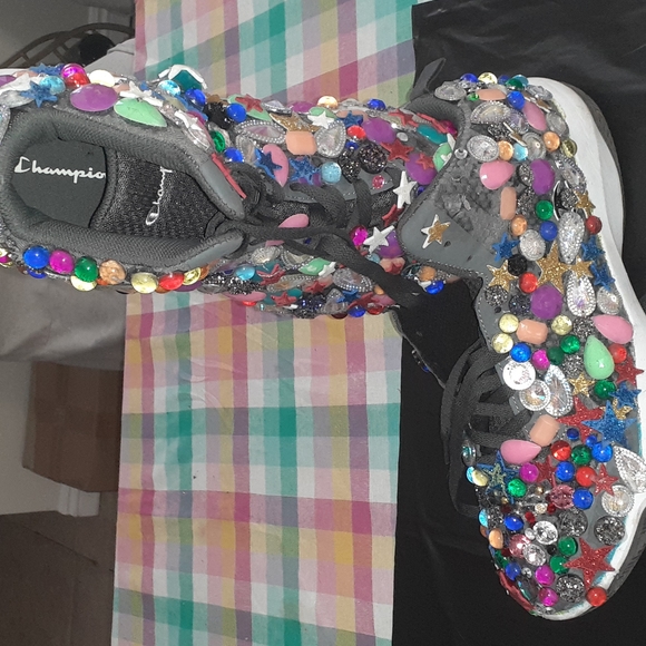 Champion | Shoes | Blinged Out Champion Sneakers Burning Man | Poshmark